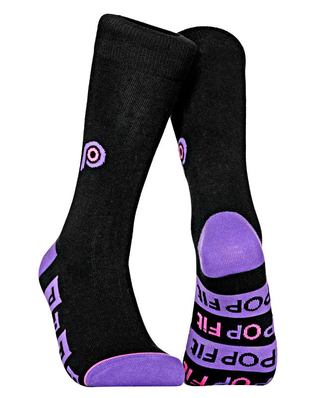 Crew Socks Purple Pink Black