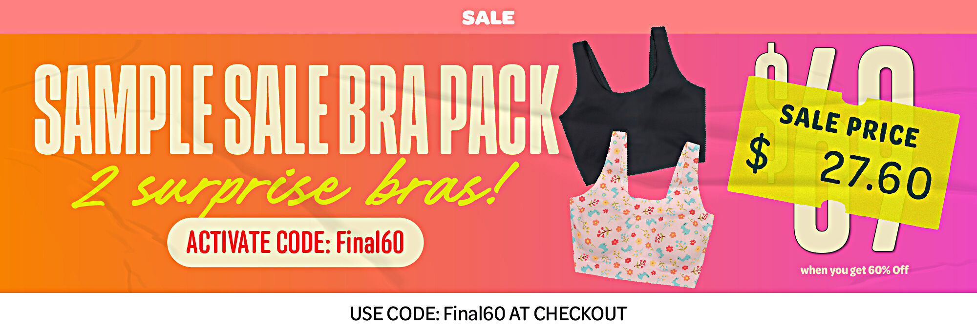 Sample Sale Bra Pack. Two surprise Bras!. Sale price $27.60 when you ...