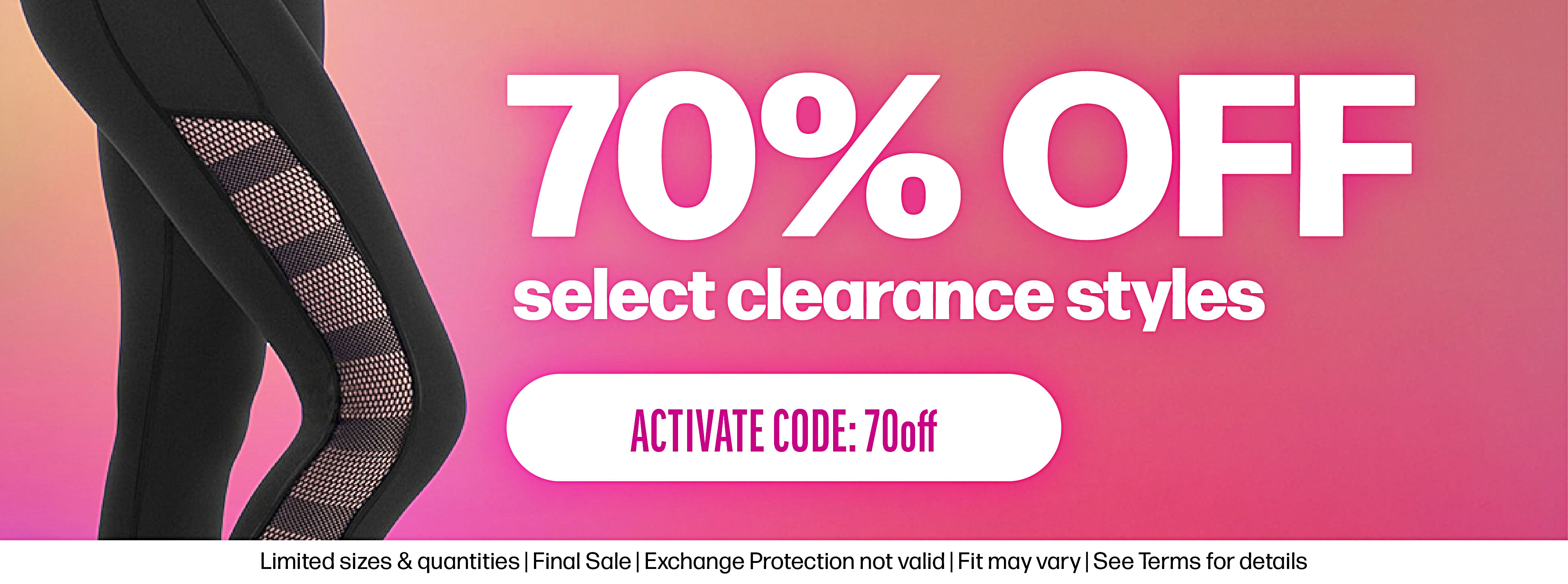 70% Off select clearance styles. Activate code: 70off. Limited sizes ...