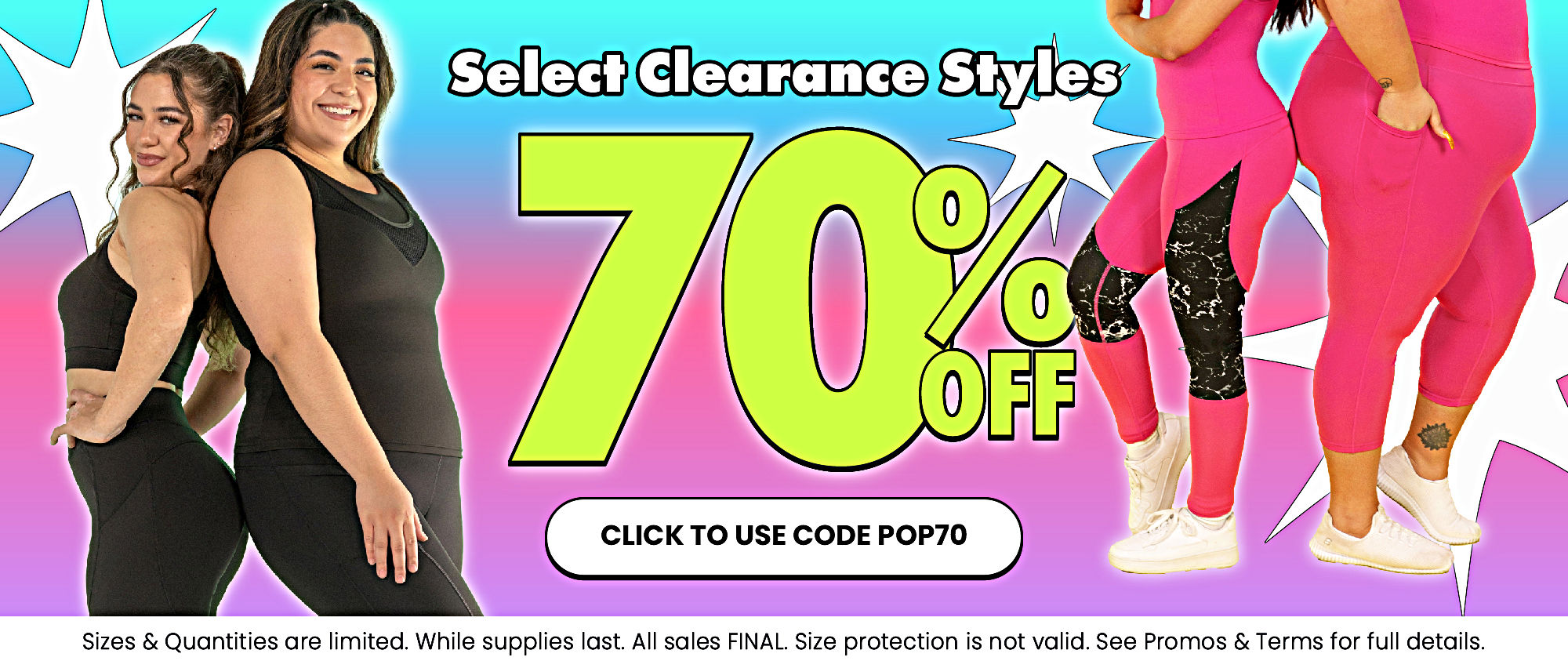 Select clearance styles. 70% off click to use code POP70. Sizes ...
