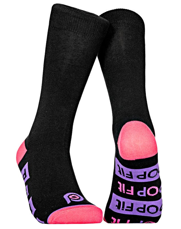 Crew Socks Pink Purple Black