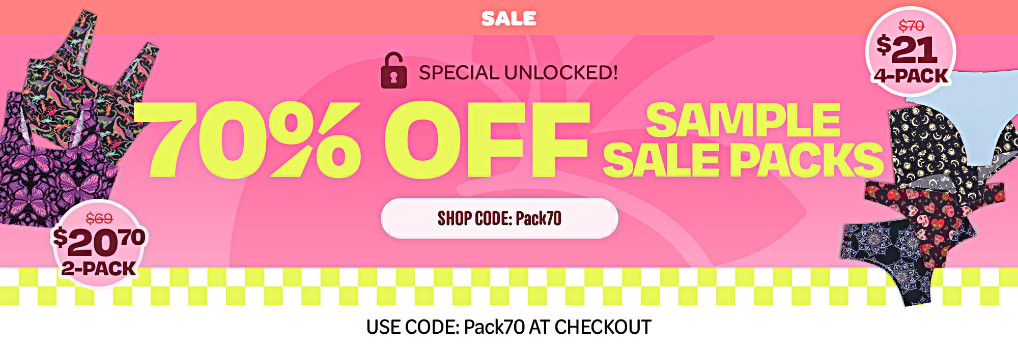 Sale. Special Unlocked! 70% Off Sample Sale Packs. $21 4-PACK. $20.70 2 ...