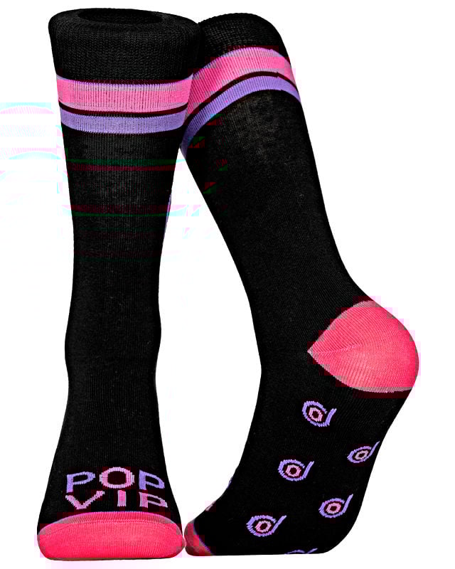 Crew Socks Black, Pink, Purple