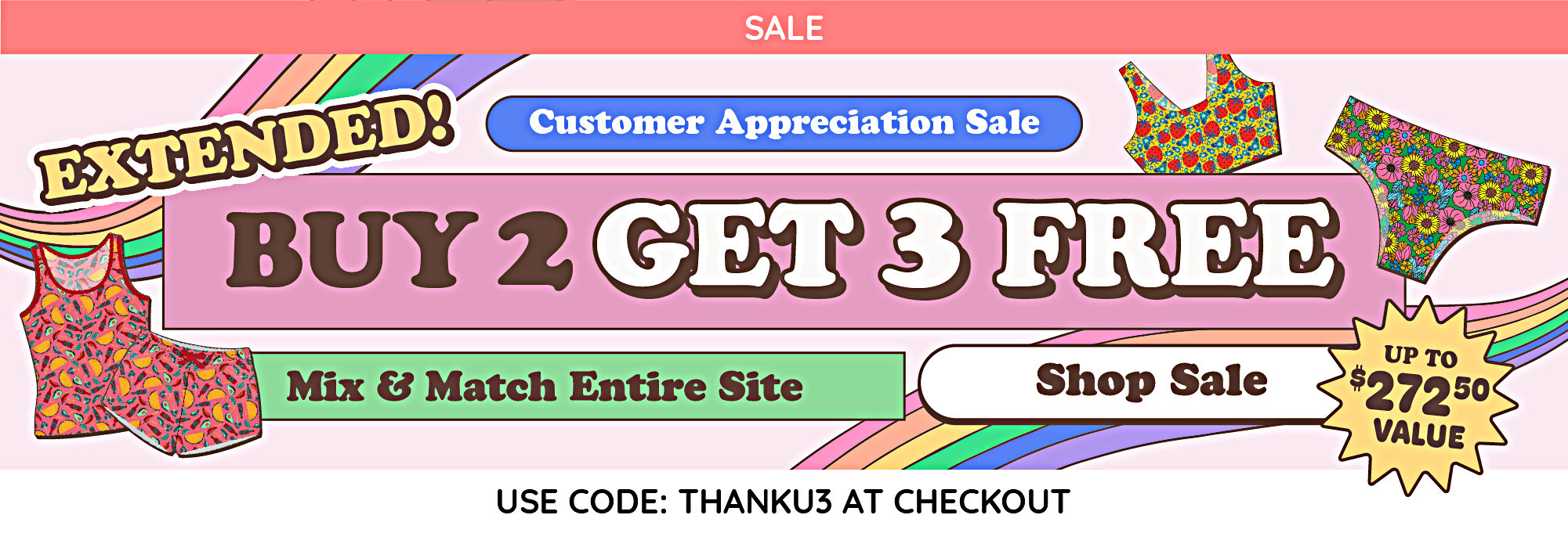Sale. Customer appreciation sale EXTENDED. Up to $272.50 value. Buy 2 ...