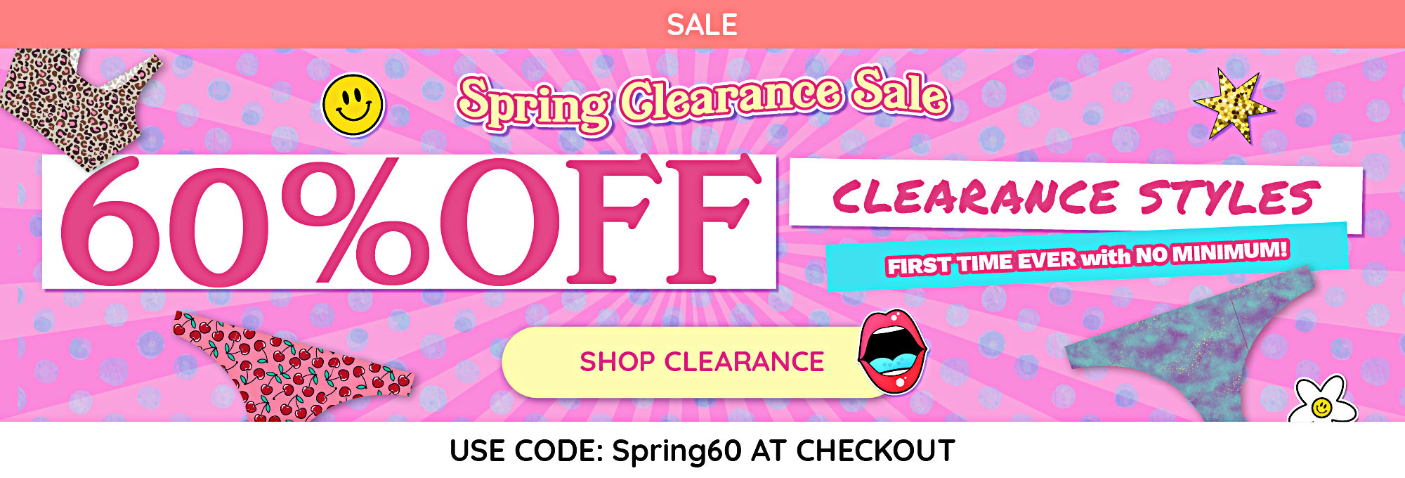 Sale. Spring Clearance Sale. 60% off clearance styles. First time ever ...
