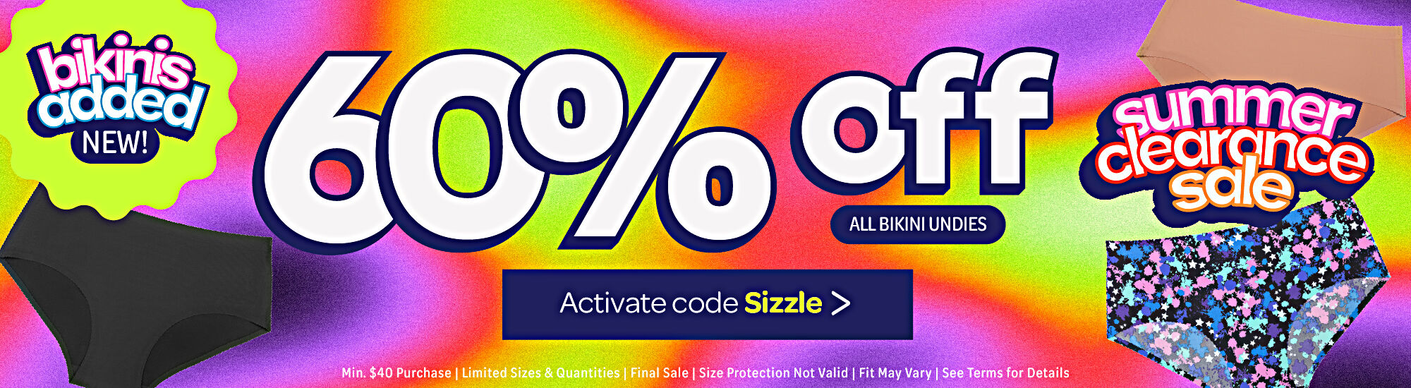 Bikinis Added NEW! Summer Clearance Sale. 60% Off All Bikini Undies ...